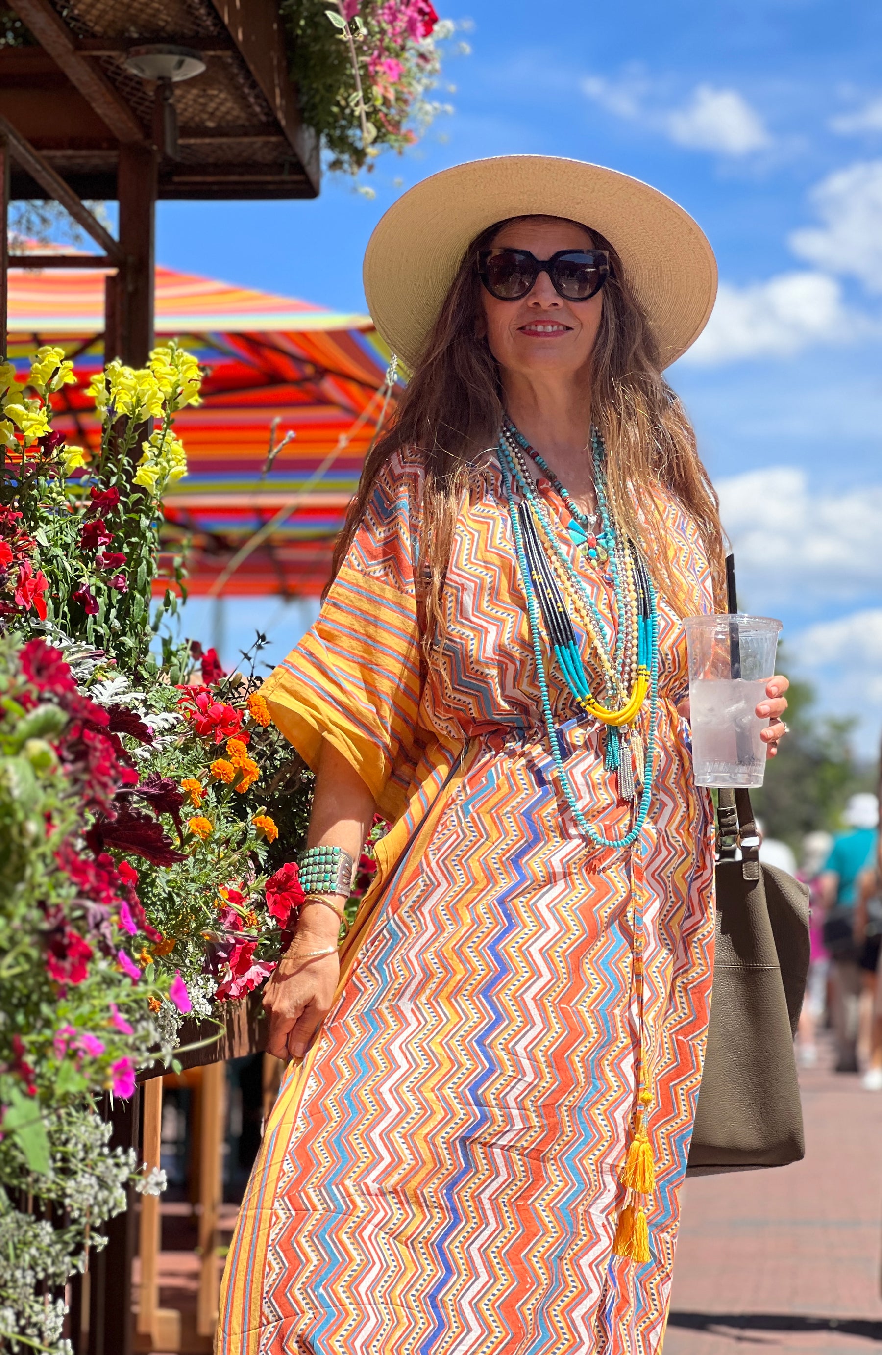 Nizhoni Cotton Maxi Kaftan Dress