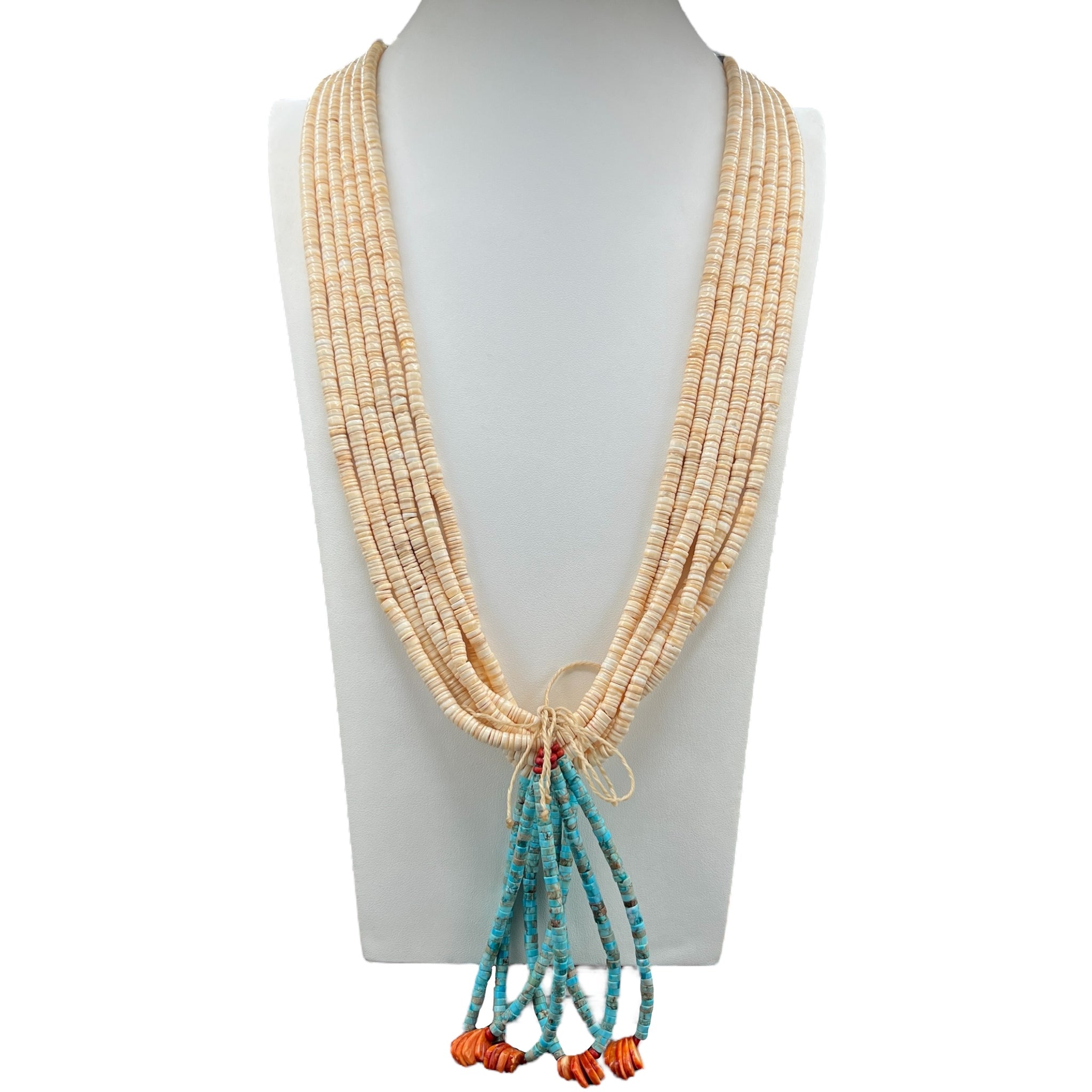 Clam Shell Turquoise Spiny Oyster Jacla Necklace Santo Domingo