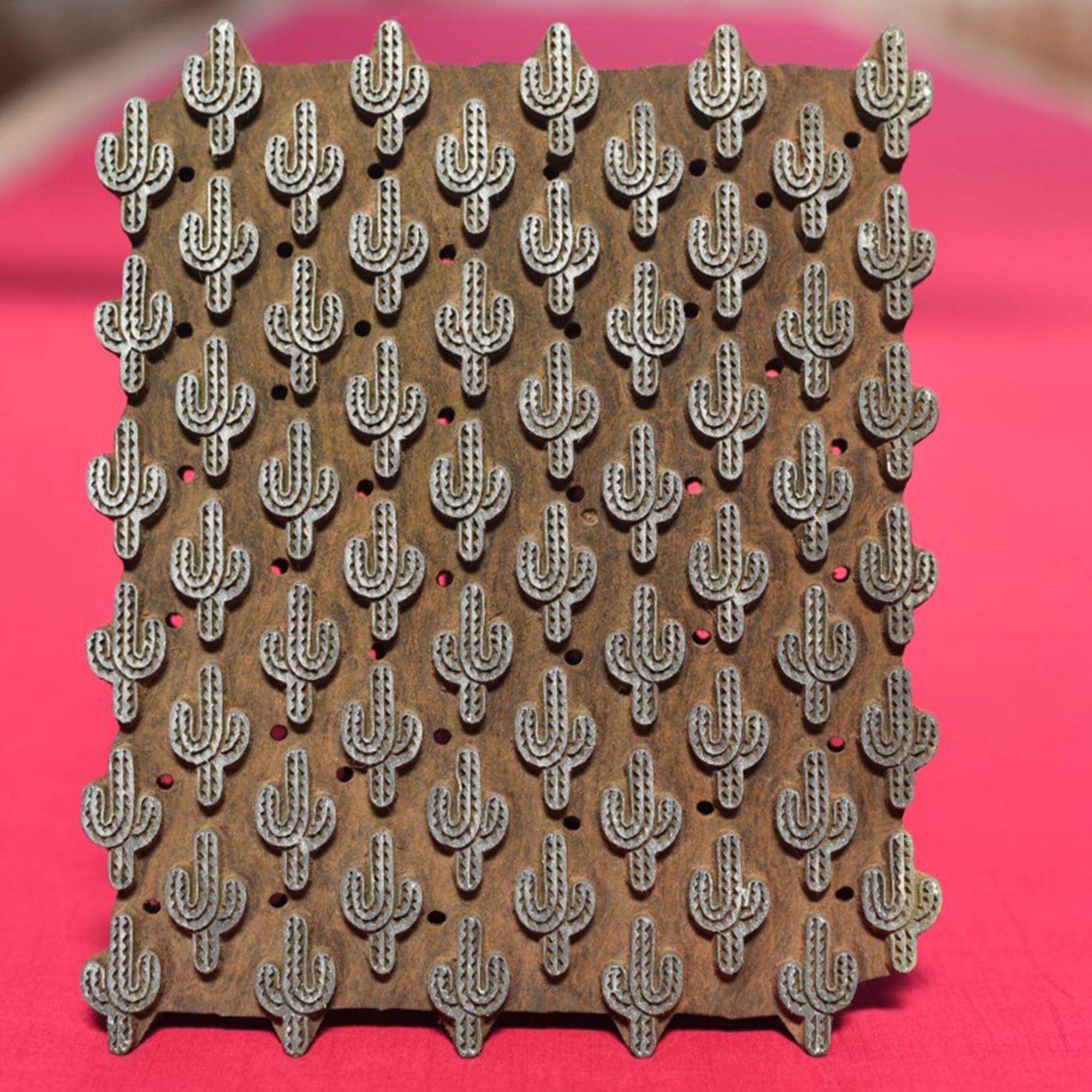 Prickly Pax Pink Cactus Midi Kaftan Dress