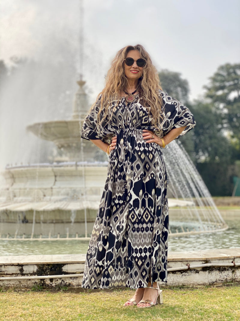 Elegante Vita Italian Silk Maxi Kaftan Dress – PAX PHILOMENA