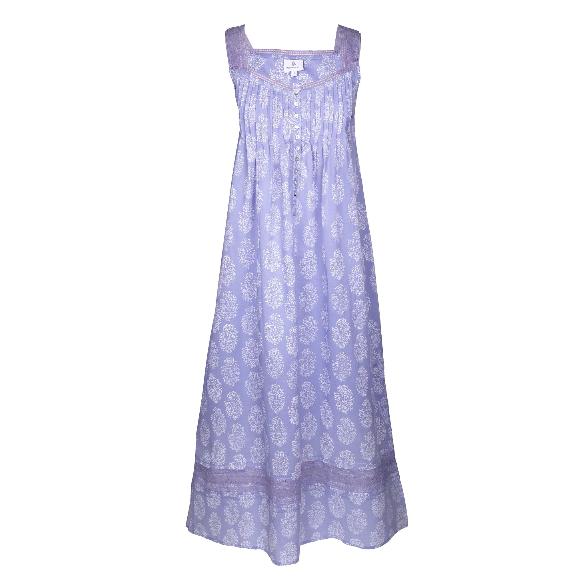 Lilac Amer Sleeveless Long Night Gown